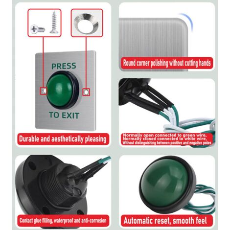 CCYKXA86 Waterproof Metal Access Control Door Exit Button, External ...