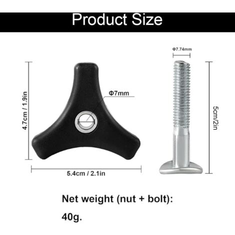 CCYKXAA （5×2×2cm）Triangle Handle Bolt, Handle Knob Screw Triangle Nut ...