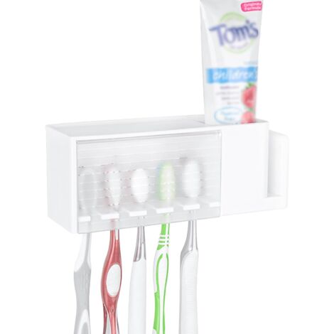 CCYKXA White Multifunctional Self-Adhesive Toothbrush Holder, Wall ...