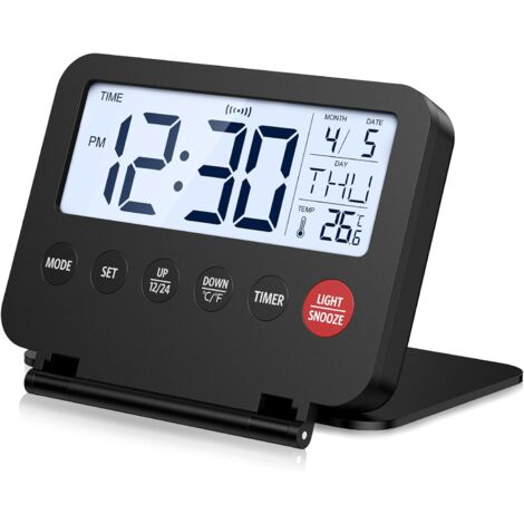 CCYKXA Digital Alarm Clock, Mini Foldable Travel Alarm Clock with ...