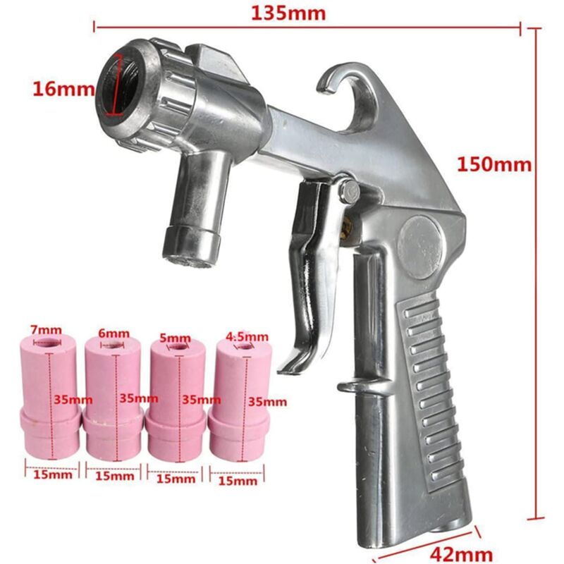 Sand Blaster Gun Kit 10Pcs Ceramic Sandblast Nozzle Air Sandblaster ...