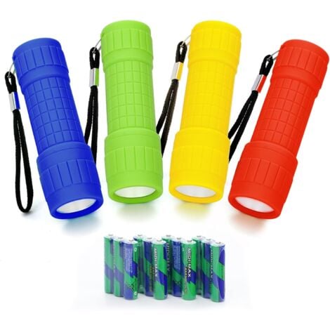 Ahlsen Mini flashlight set of 4 non slip portable lamps for children and adults no battery