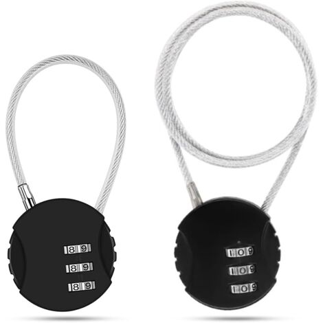 Ahlsen Line code lock, 2 pieces, travel padlock, code lock, locker ...