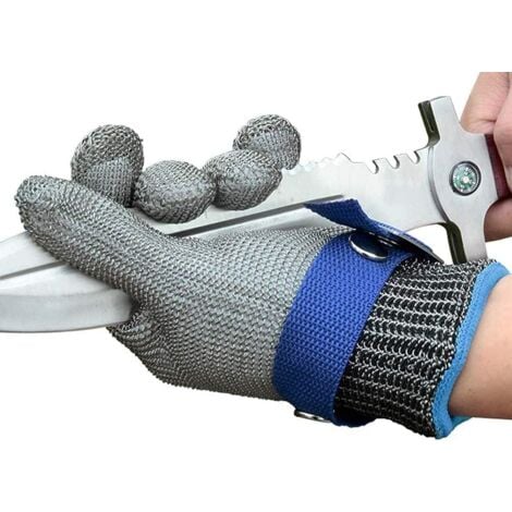 Ahlsen Anti Cut Gloves ISO F Anti Cut Gloves Stainless Steel Gloves for Kitchen Butcher Work Outdoors L 24.5