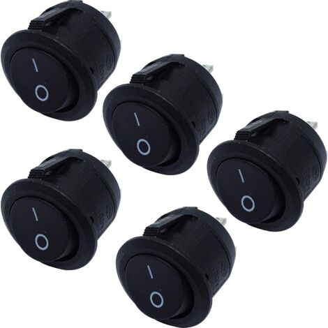 Ahlsen 5x round toggle switch, ON-OFF position, lockable with self ...