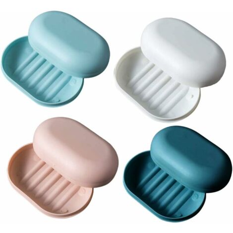 Ahlsen Soap Case 4 Pack Portable Waterproof Sealed Soap Box Holder Soap Dish for Bathroom Shower Travel 4 Colors