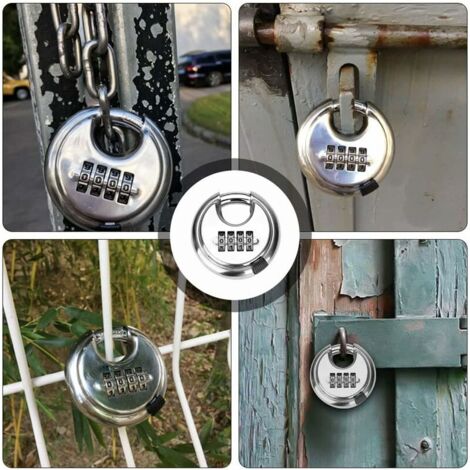 Ahlsen Combination Lock Code Padlock Combination Lock Round Padlock 4 Digits Outdoor for Warehouse Storage Shed