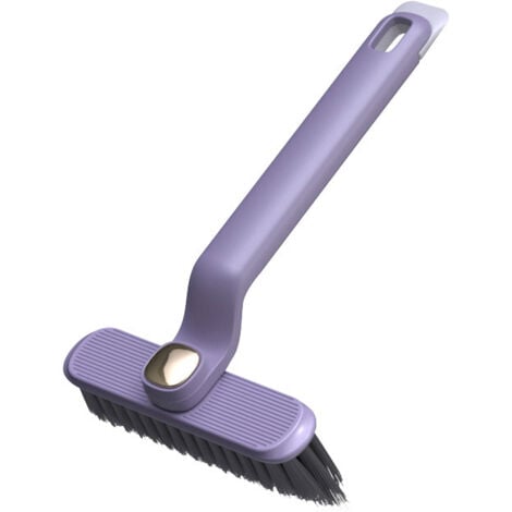 Ahlsen Grout Cleaning Brush Multifunctional Tile Grout Brush 3 in 1 Rotating Scrubbing Brush Hard Bristle Grout Cleaning Brush with Hook for Crevices Dead Corners Purple