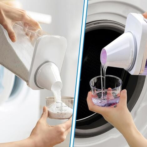 Ahlsen 1100ml Airtight Detergent Dispenser Multifunctional Liquid Laundry Dispenser with Measuring Cup Reusable for Liquid Laundry