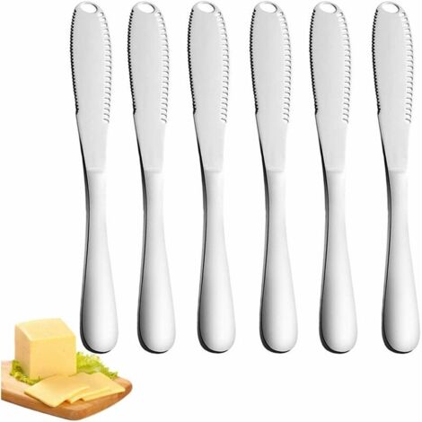 Ahlsen Buttermesser, 6 Stück Butterverteiler mit gezackter Kante ...