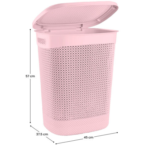 Cesto de Ropa Alto Rectangular con Tapa 52 Litros 7house