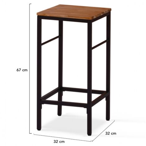 Gartenmöbel PANAMA Bar-Set Stehtisch und 4 Hocker Industriedesign Akazie