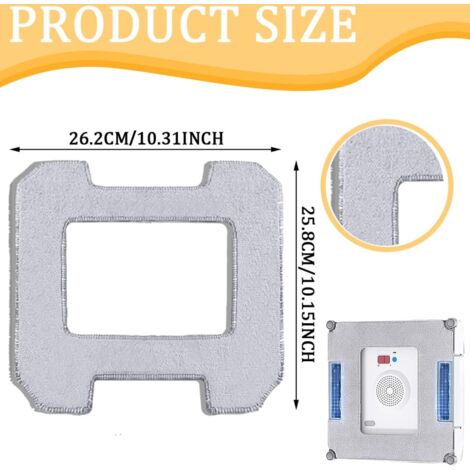 8-teilige Reinigungstücher für Ecovacs Winbot, Ersatzmopp mit Ecovacs Winbot, waschbarer ...