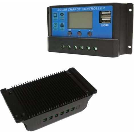 Régulateur De Charge De Panneau Solaire 12 V/24 V 20 A Écran Lcd Pwm Port Usb