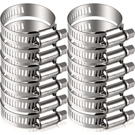 Abrazaderas de manguera de acero inoxidable de 35 a 57 mm, paquete de 12: solución versátil para ...