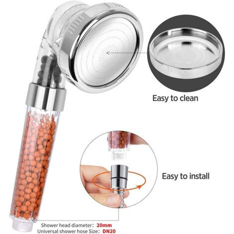 Cabezal de ducha de mano de alta presión con 3 capas de filtración ...