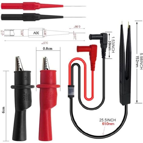 Kit de cables de prueba para multímetro eléctrico 14 en 1, cable de ...