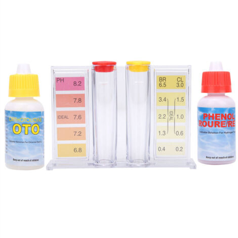 Kit de prueba de pH y cloro ALOVEZ para piscinas, comprobador profesional 2 en 1 para el agua de ...