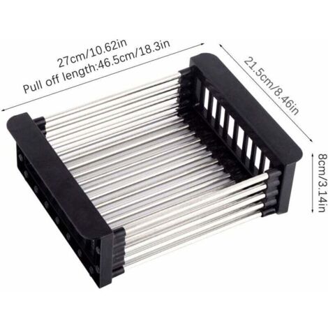 Escurridor telescópico de acero inoxidable con 1 tornillo para lavar ...