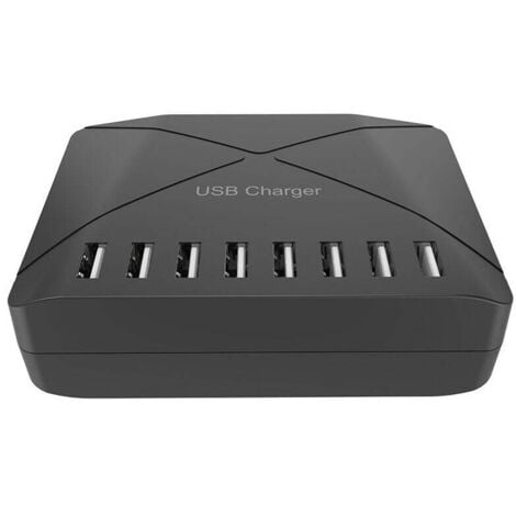 Cargador USB de 40 W, concentrador de carga multi-USB de 8 puertos con detección inteligente ...