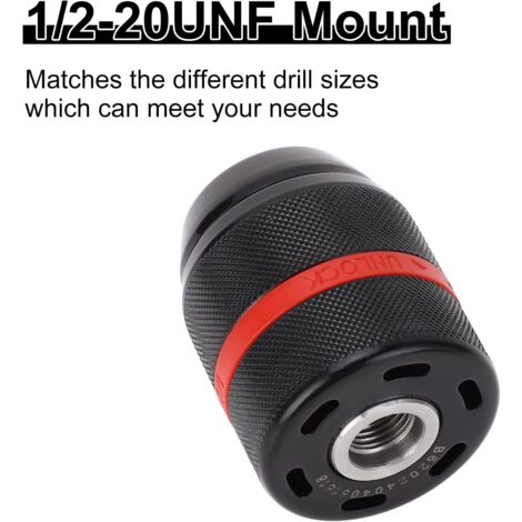 1/2-20UNF Mandrin sans Clé Mandrin Perceuse Auto serrant Multiples 2 ...