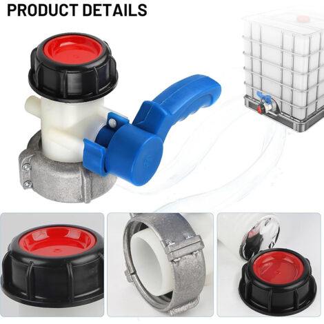 Lot de 2 accessoires pour vannes de 1 000 L, connecteur de réservoir ...