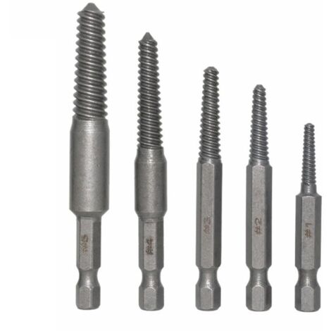 Set di 5 estrattori di viti danneggiate HSS 1/4 a cambio rapido per ...