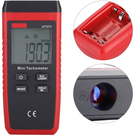 UT373 Tachometer Mini berührungsloser digitaler LCD-Tachometer Laser RPM Tach Speed Meter für ...