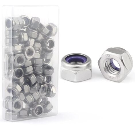 M6 Sicherungsmutter DIN 985 Selbstsichernde Mutter Edelstahl A2 V2A (50 Stück)