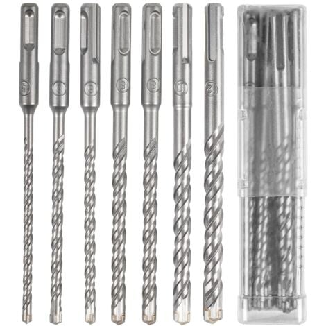 7-teiliges Betonbohrer-Set, 5 6 6 8 8 10 12 x 160 mm für Bohrhammer ...