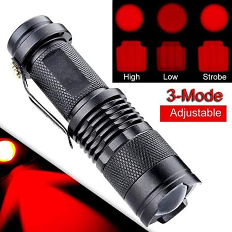 Linterna de luz roja, mini linterna roja, lámpara de señal roja con ...