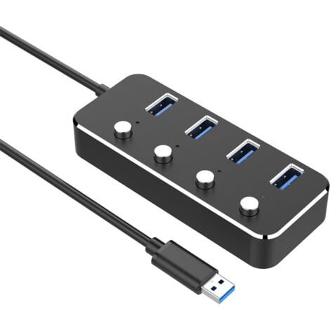 Concentrador USB, VKUSRA, concentrador divisor USB 3.0 de 4 puertos con cable USB de 4 pies de ...