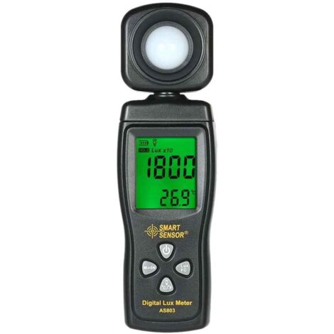 Medidor de lux digital AS803, 1-200000 lux, lumímetro, comprobador de lux/FC de alta precisión
