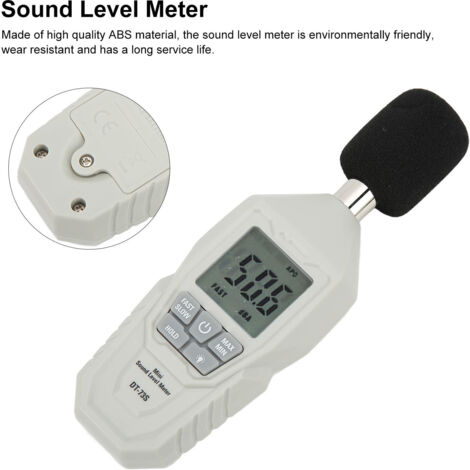 Medidor de nivel de sonido Mini LCD Pantalla digital Medición de ruido Probador de decibelios ...