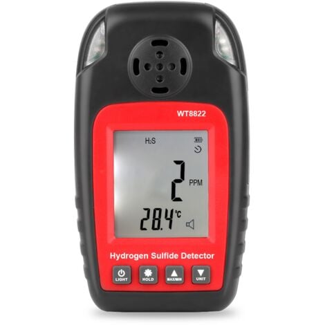 Detector de sulfuro de hidrógeno Detectores de gas y alarmas Electroquímico H2S H₂S Monitor ...