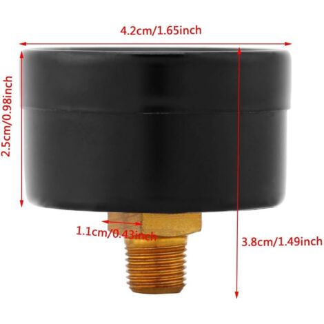 Manómetro `Mini manómetro para combustible, aire, aceite, agua, líquido, 0-20 bar/0-300 psi ...