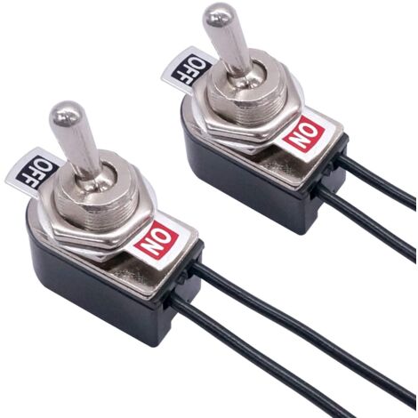 Interruptor de palanca SPST de 2 posiciones, encendido/apagado, 6 A CA, 125 V, 10 A CC, 12 V ...