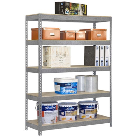 SimonRack Étagère Industrielle, 2000x1200x600 mm, 5 Niveaux en bois, 300 kg Capacité de Charge ...