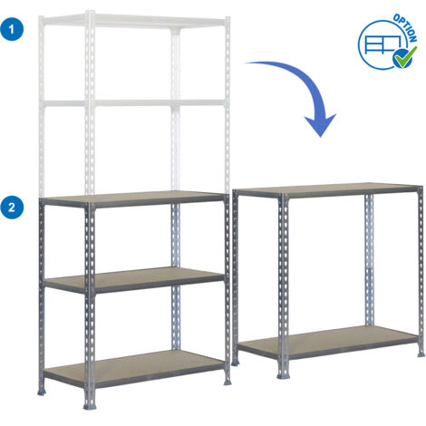 SimonRack Étagère Rangement, 2000x1100x400 mm, 5 Niveaux en Boix, 200 kg Capacité de Charge et ...