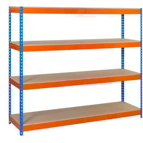 SimonRack Étagère Industrielle, 2000x2400x750 mm, 4 Niveaux en bois, 400 kg Capacité de Charge ...