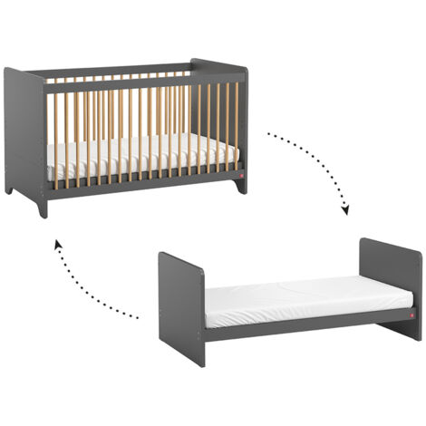 Lit bébé évolutif Vox Leaf Gris et bois