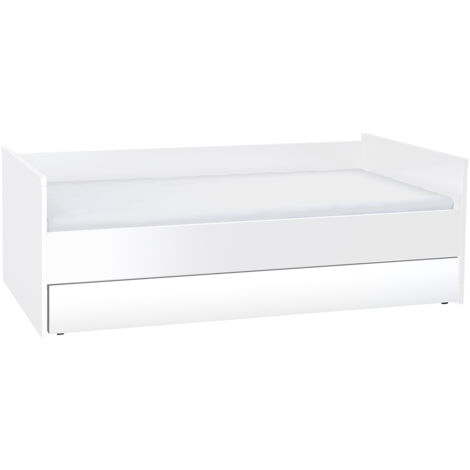 Lit coffre 90x200cm sommier inclus et tiroir de lit Vox Young User Blanc