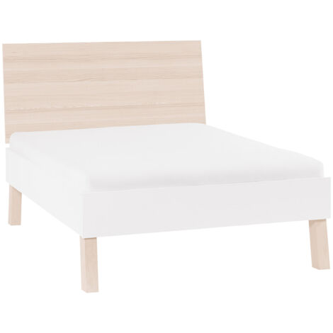 Lit 140x200cm Vox Spot Acacia et blanc