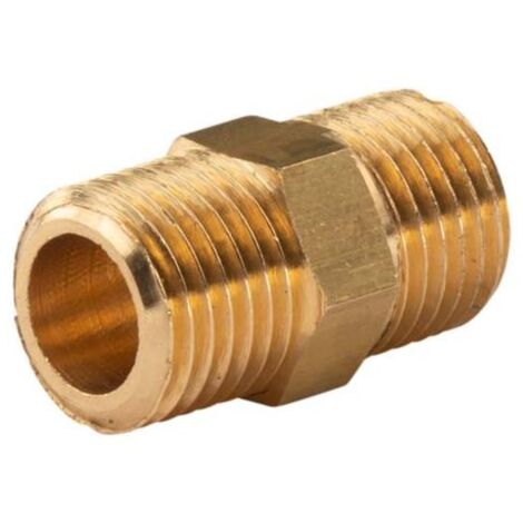 Messing Gewinde-Fitting Doppelnippel 1/4"AG - 1/4"AG (DN8) - schwere Ausführung