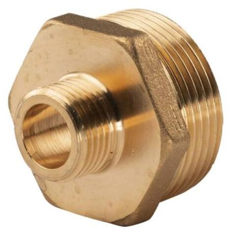 Messing Gewinde-Fitting Reduziernippel 1 1/4''AG (DN 32) - 1/2"AG (DN 15) - schwere Ausführung