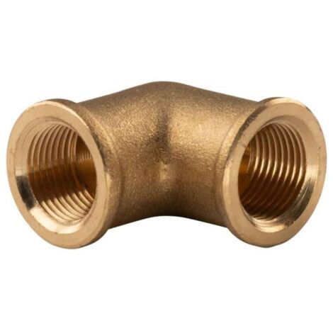 Messing Gewinde-Fitting 90° Winkel 3/8"IG - 3/8"IG (DN 10) - schwere Ausführung