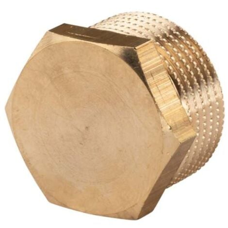 Messing Gewinde-Fitting Stopfen 3/4"AG (DN 20) - schwere Ausführung