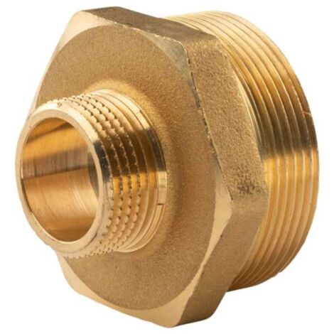 Messing Gewinde-Fitting Reduziernippel 1"AG (DN 25) - 2"AG (DN 50) - schwere Ausführung