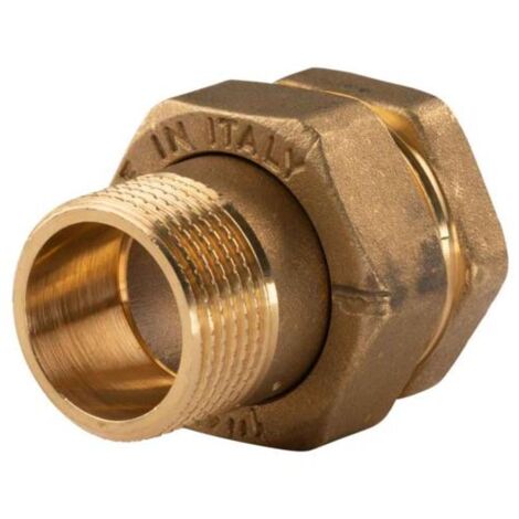 Messing Gewinde-Fitting Verschraubung mit O-Ring konisch dichtend 1" IG - 1" AG (DN25) - schwere ...