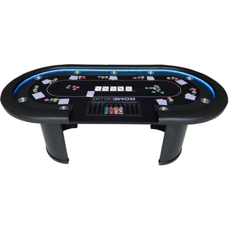Home Deluxe - Table de poker LED FULL HOUSE - Pour 9 personnes